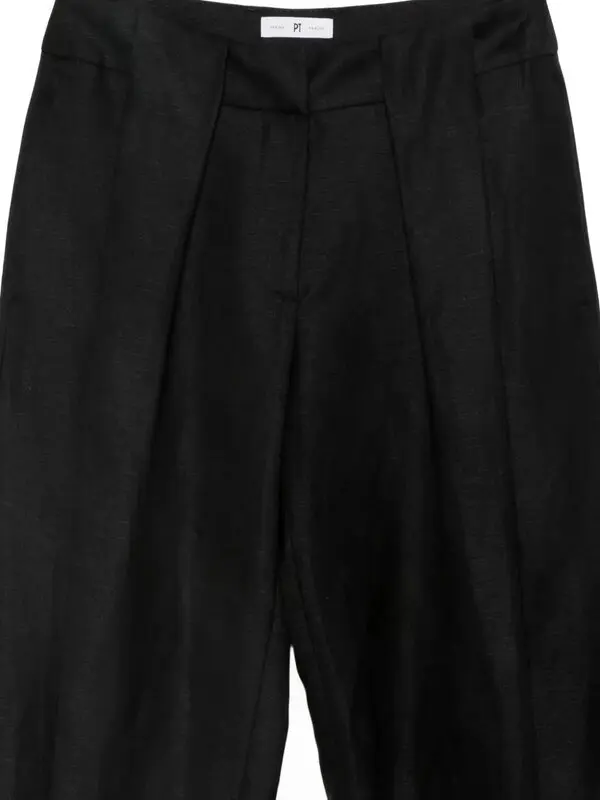 PT TORINO Pleated Wool Trousers - Black
