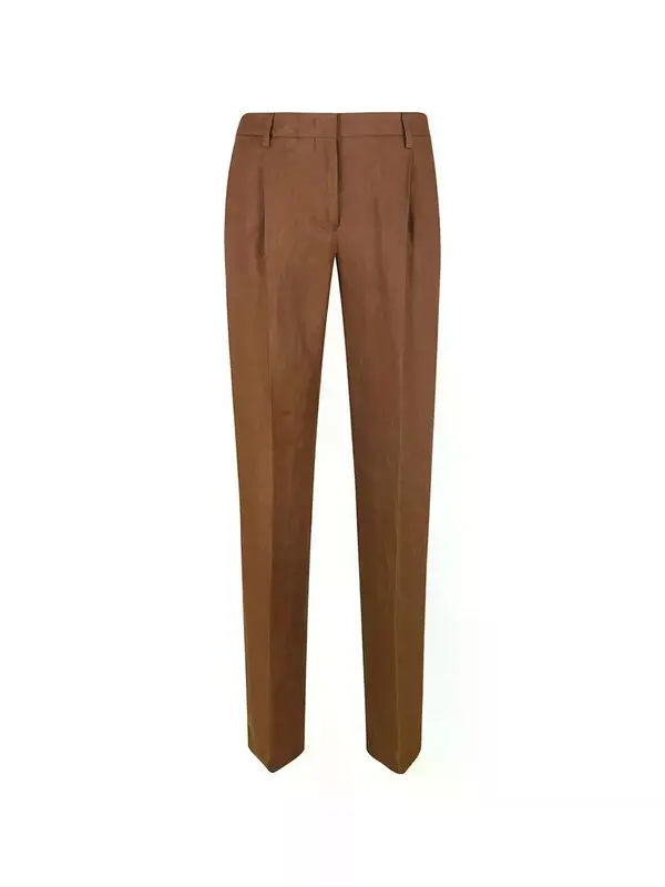 LARDINI Pleated Pressed-crease Trousers - Brown