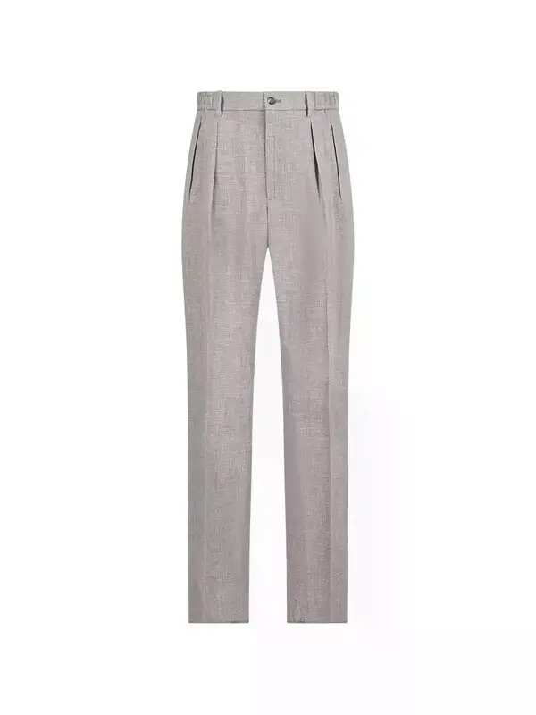 Tagliatore Pleated Straight-leg Trousers - Grey
