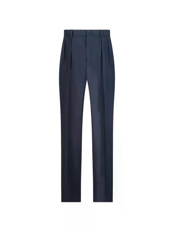 Tagliatore Pleated Straight-leg Trousers - Blue