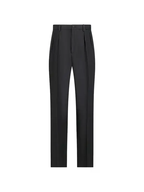 Tagliatore Pleated Pressed-crease Trousers - Black