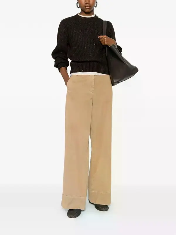 Brunello Cucinelli Sequin-embellished Ribbed Knit Sweater