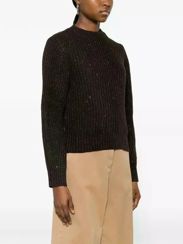 Brunello Cucinelli Sequin-embellished Ribbed Knit Sweater