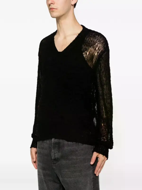 Our Legacy Slow V-neck Open-knit Sweater