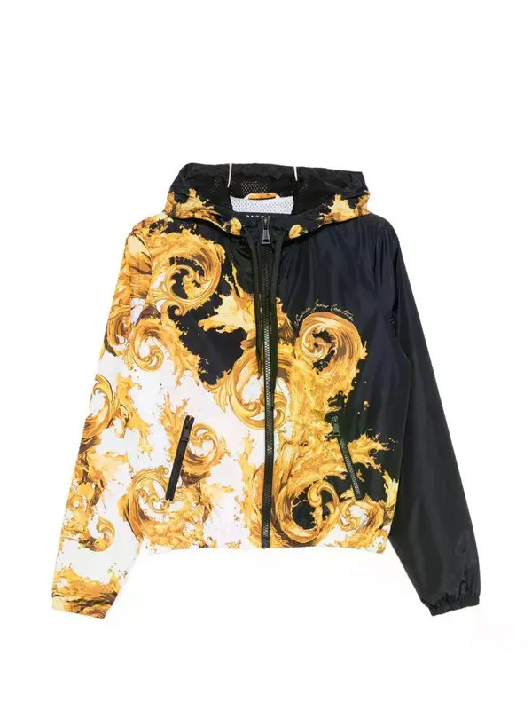 Versace Baroque-print Hooded Jacket - Yellow