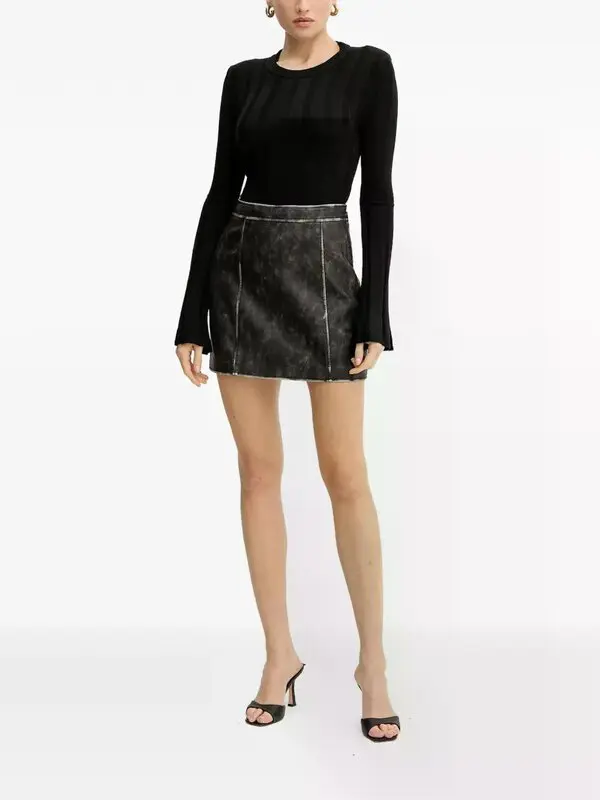 Guess Ribbed-knit Flared-sleeve Sweatshirt