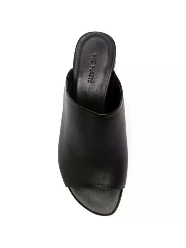 VIC MATIE Baron Leather Sandals - Black