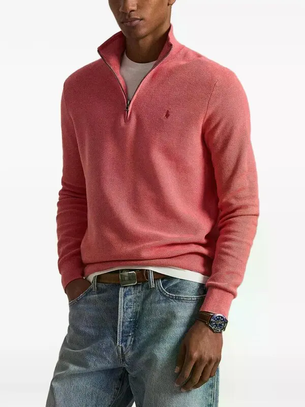 Polo Ralph Lauren Quarter-zip Cotton Sweater - Pink