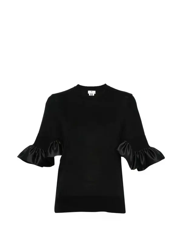 Noir Kei Ninomiya Ruffled-sleeve Sweater - Black