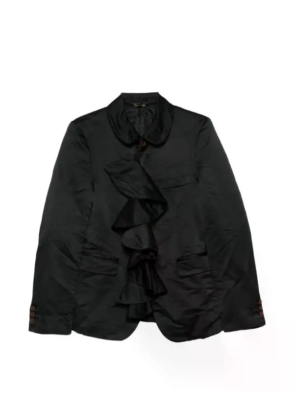 BLACK COMME DES GARÇONS Ruffle-trimmed Peter Pan-collar Jacket - Black