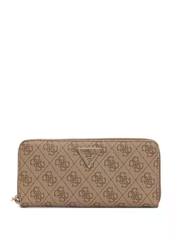 Guess Laurel Monogram-print Logo-plaque Wallet - Neutrals
