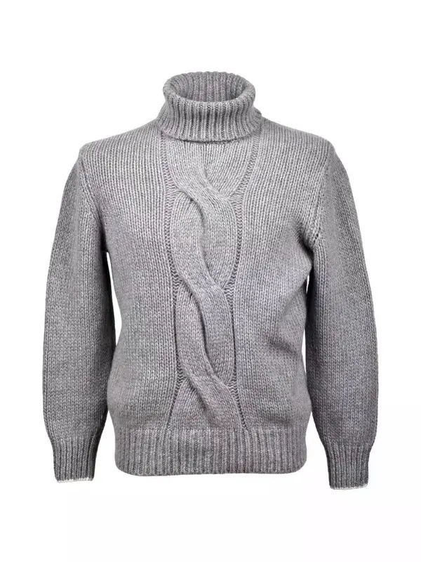 Brunello Cucinelli Cable-knit Turtleneck Sweater - Grey