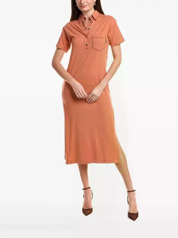 Brunello Cucinelli Short-sleeve Midi Dress - Orange