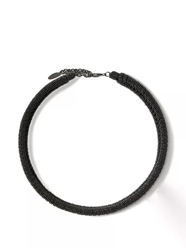 Brunello Cucinelli Beaded Choker Necklace - Black