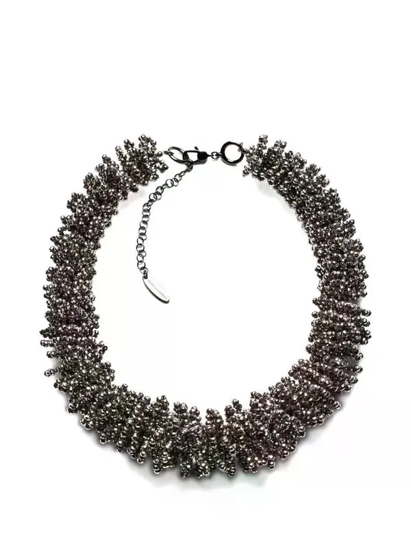 Brunello Cucinelli Beaded Choker Necklace - Silver