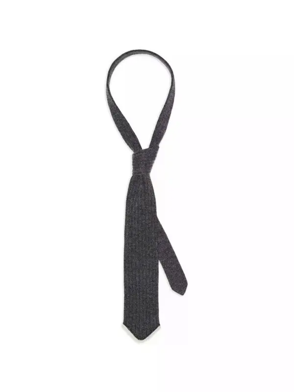 Brunello Cucinelli Ribbed-knit Tie - Grey