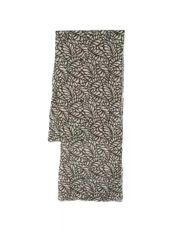 Brunello Cucinelli Leaf-pattern Scarf - Brown