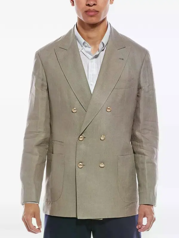 Brunello Cucinelli Double-breasted Deconstructed Blazer - Green