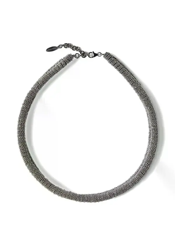 Brunello Cucinelli Woven Choker Necklace - Silver