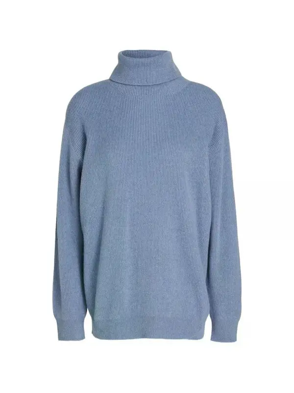 Brunello Cucinelli Ribbed-knit Roll-neck Sweater - Blue