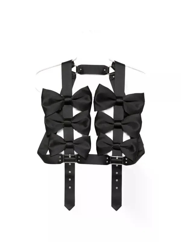 Noir Kei Ninomiya Bow-embellished Top - Black
