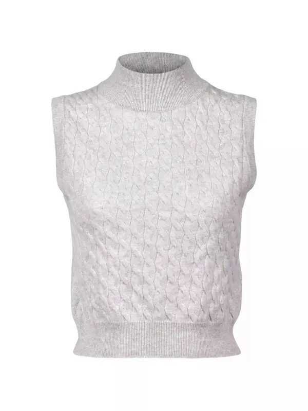 Brunello Cucinelli Cable-knit Sleeveless Cashmere Sweater - Grey