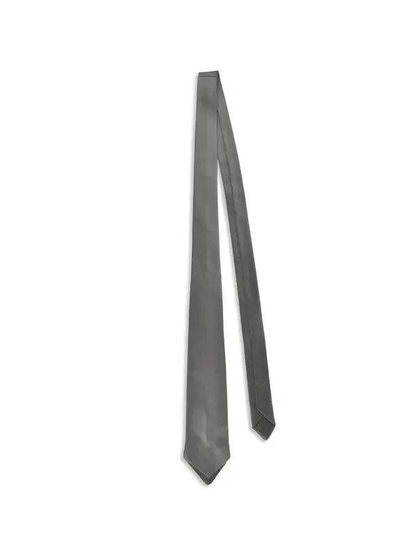 Brunello Cucinelli Monili-embellished Satin Neck Tie - Grey