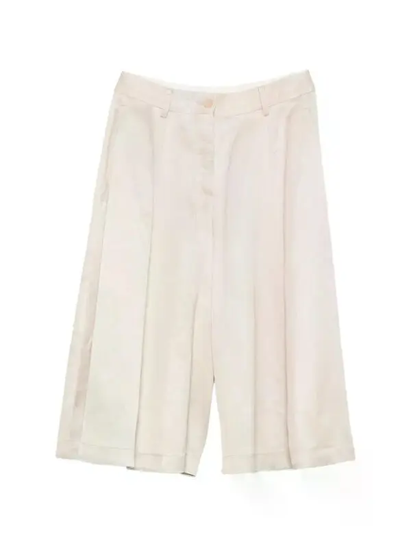 SEMICOUTURE Breanna Pleated Wide-leg Shorts - Neutrals