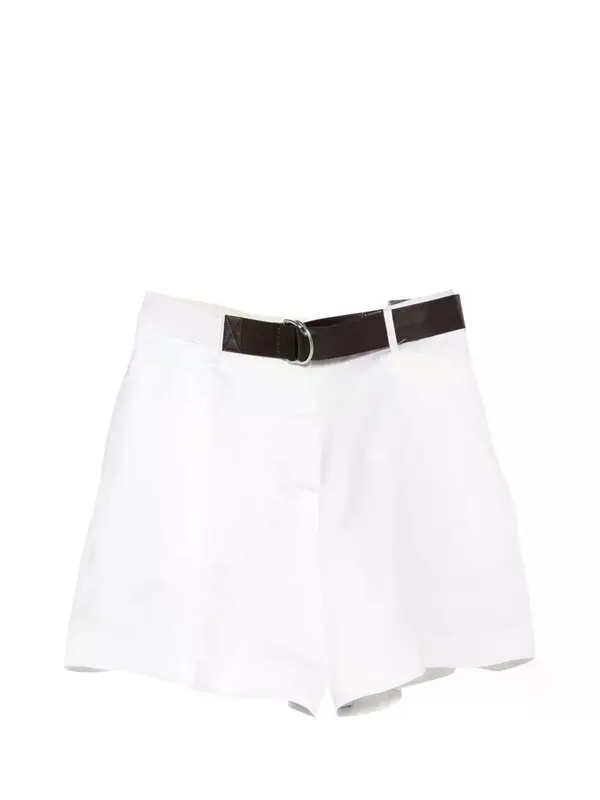 SEMICOUTURE Janessa Belted Pleated Shorts - White