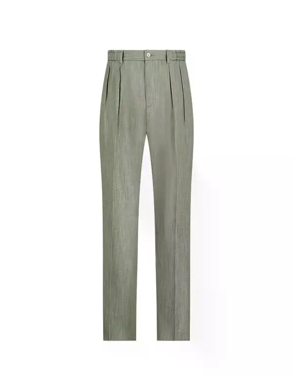 Tagliatore Pleated-waist Trousers - Green
