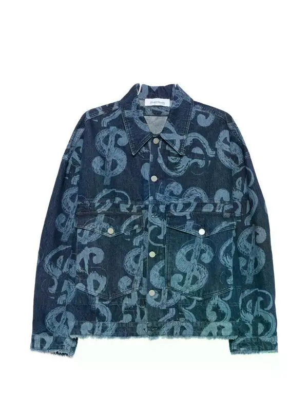 Études Studio Dollar-print Denim Jacket - Blue