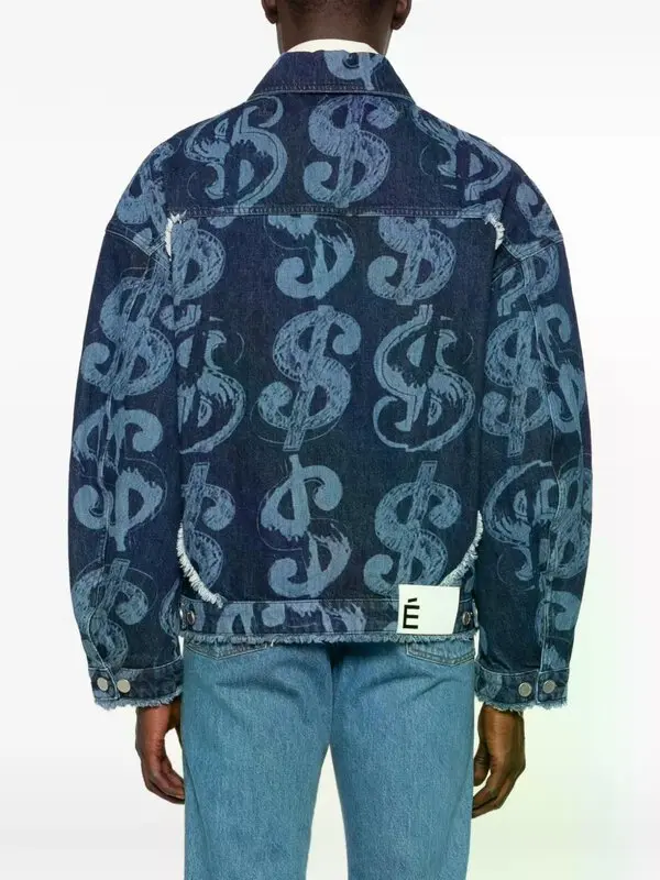 Études Studio Dollar-print Denim Jacket - Blue