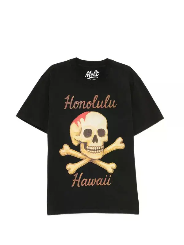 MELT Skull-print Cotton T-shirt