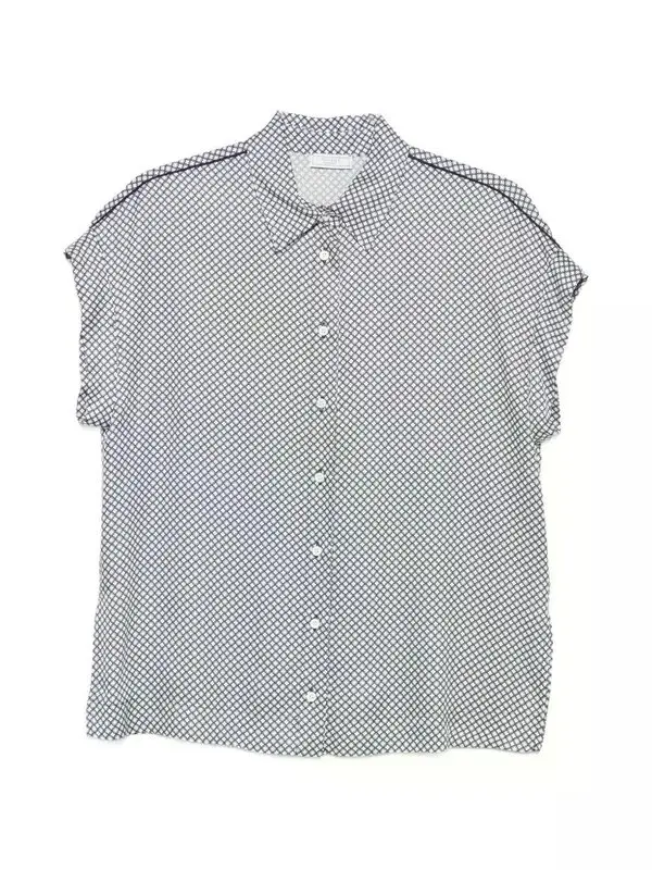 Peserico Geometric-print Short-sleeve Shirt - White