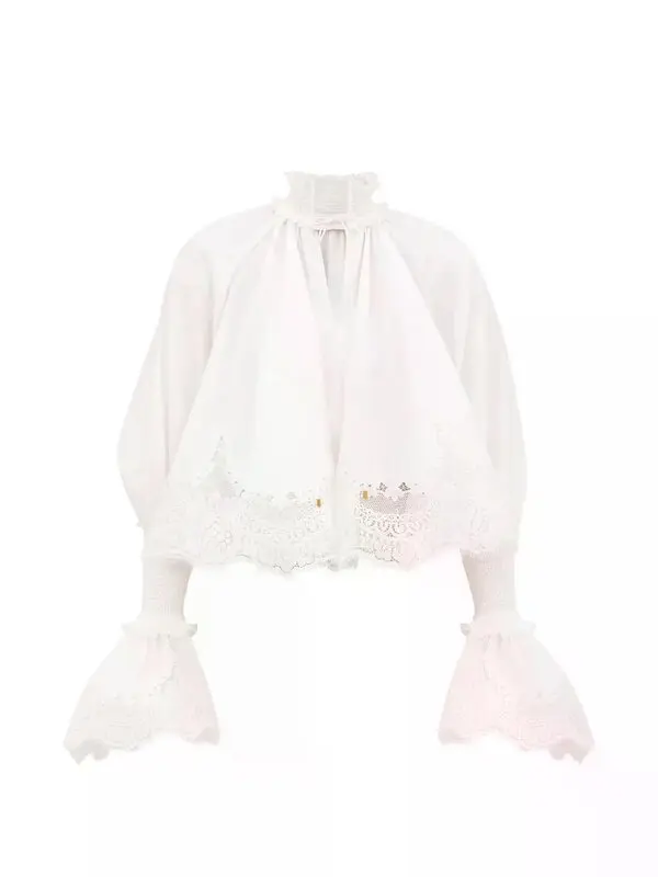 Zimmermann Lace Ruffled Blouse - White