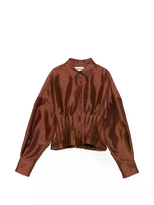 SHUSHU/TONG Pleated-waist Shirt - Brown