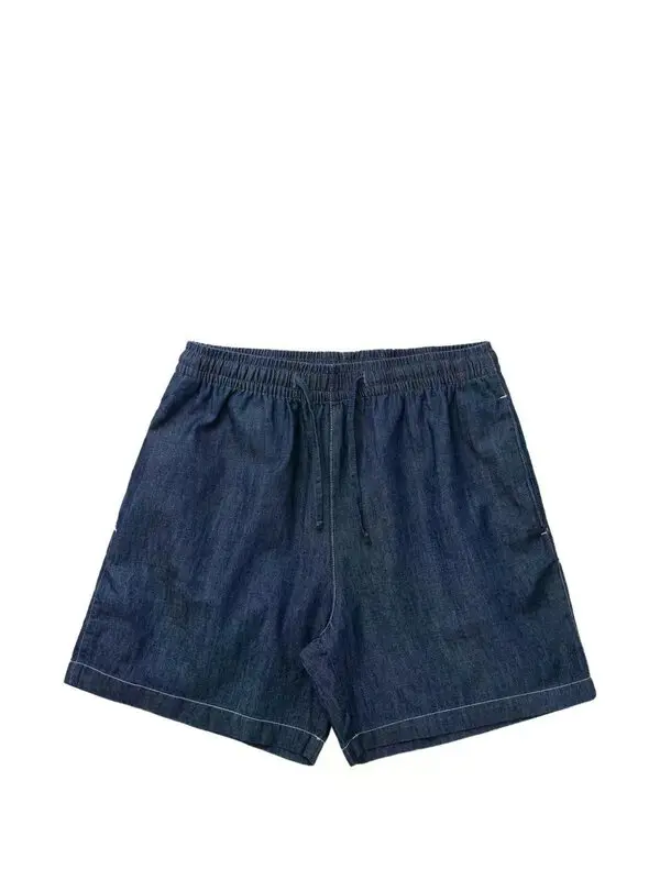Lacoste Drawstring-waist Denim Shorts - Blue