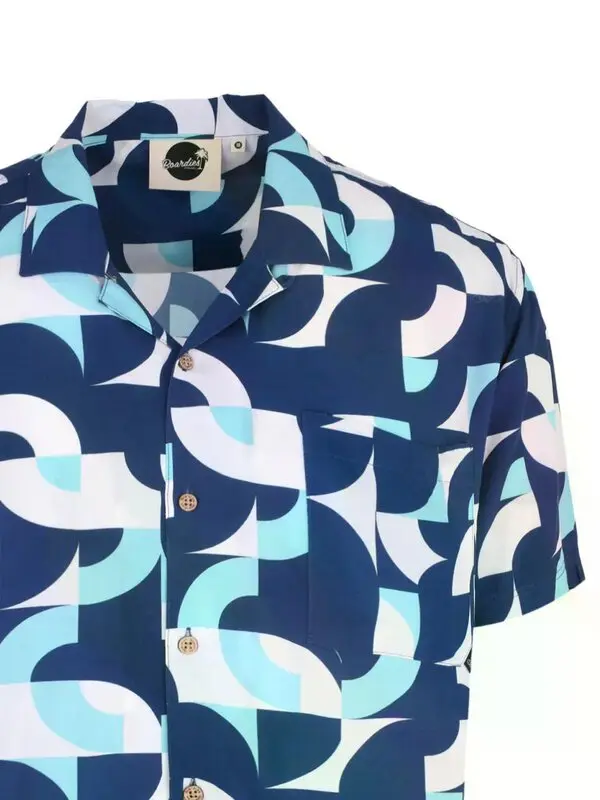 BOARDIES Baus Geometric-print Camp-collar Shirt