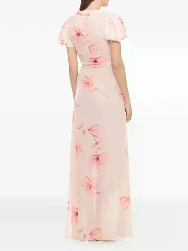 MAR DE MARGARITAS Benedetta Floral-print Balloon-sleeve Maxi Dress - Pink