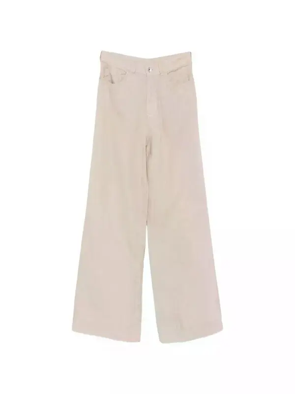 Emporio Armani Logo-patch Wide-leg Trousers - Neutrals