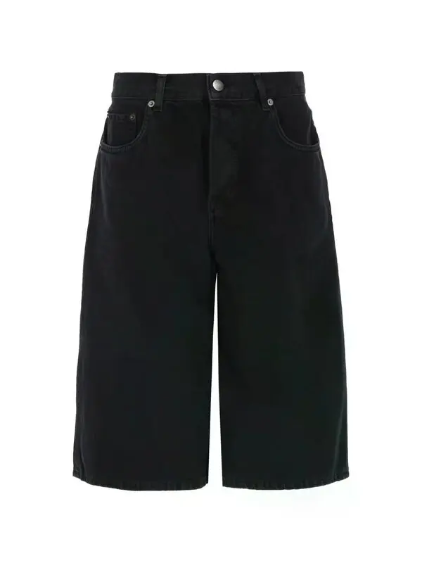 HAIKURE Wide-leg Denim Shorts - Black