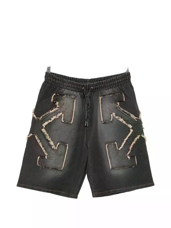 Off-White Arrow Patchwork Shorts - Grey