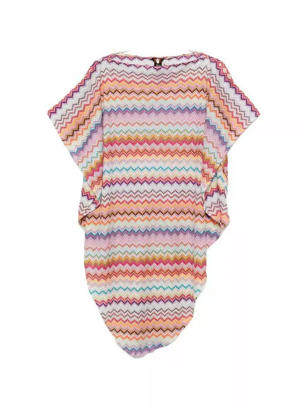 Missoni Zigzag-knit Boat-neck Poncho - Pink