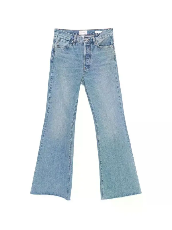 FRAME The Lax Raw-edge Wide-leg Jeans - Blue