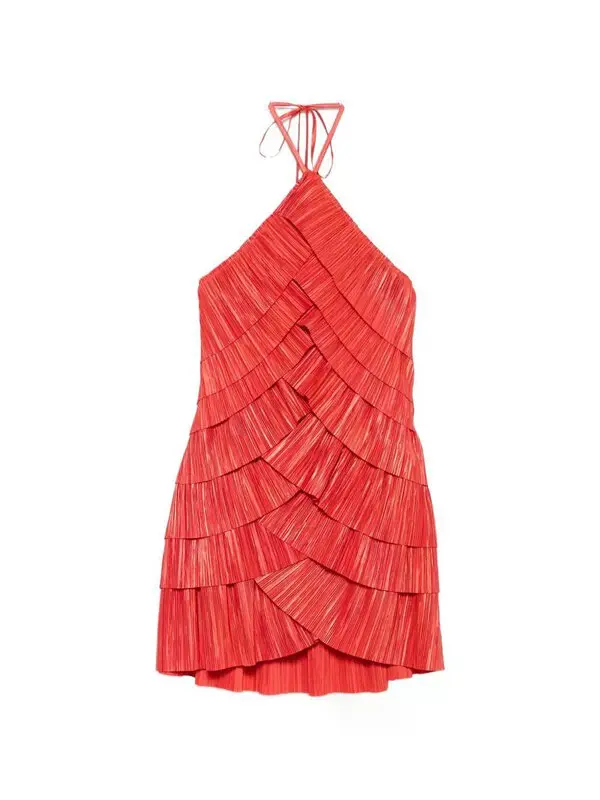 Cult Gaia Tie Plissé-effect Dress - Red
