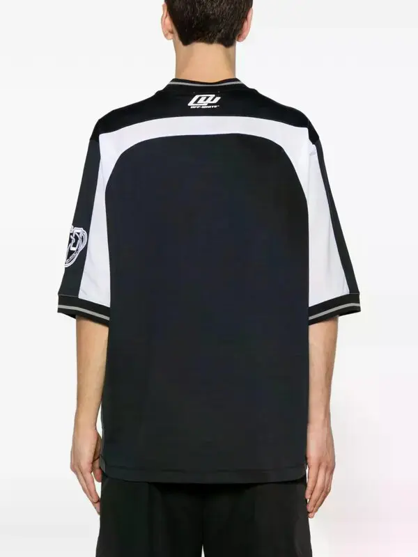Off-White Royal Team Soccer" V-neck T-shirt - Black