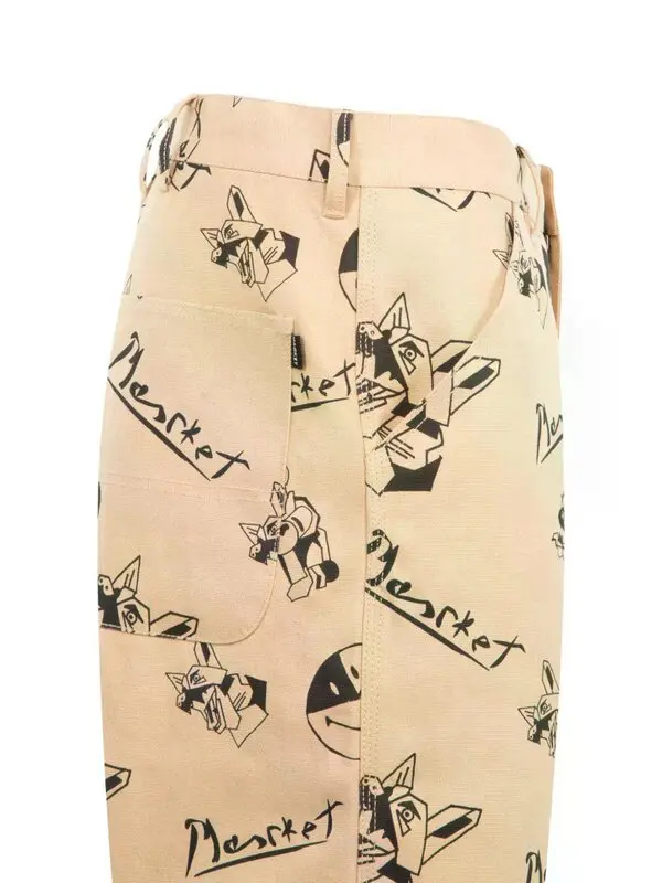 MARKET Smiley Cubism Double-knee Trousers - Neutrals