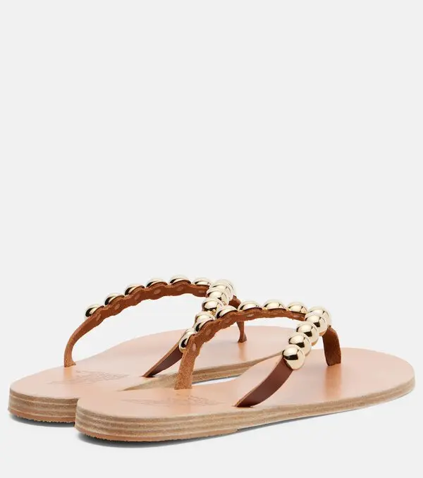 ANCIENT GREEK SANDALS Endoxi Studded Leather Thong Sandals