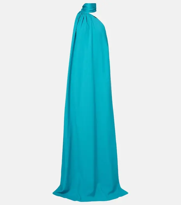 TALLER MARMO Astor Crêpe Cady Gown - Turquoise