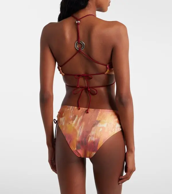 Isabel Marant Étoile Alvina Printed Bikini Bottoms - Orange